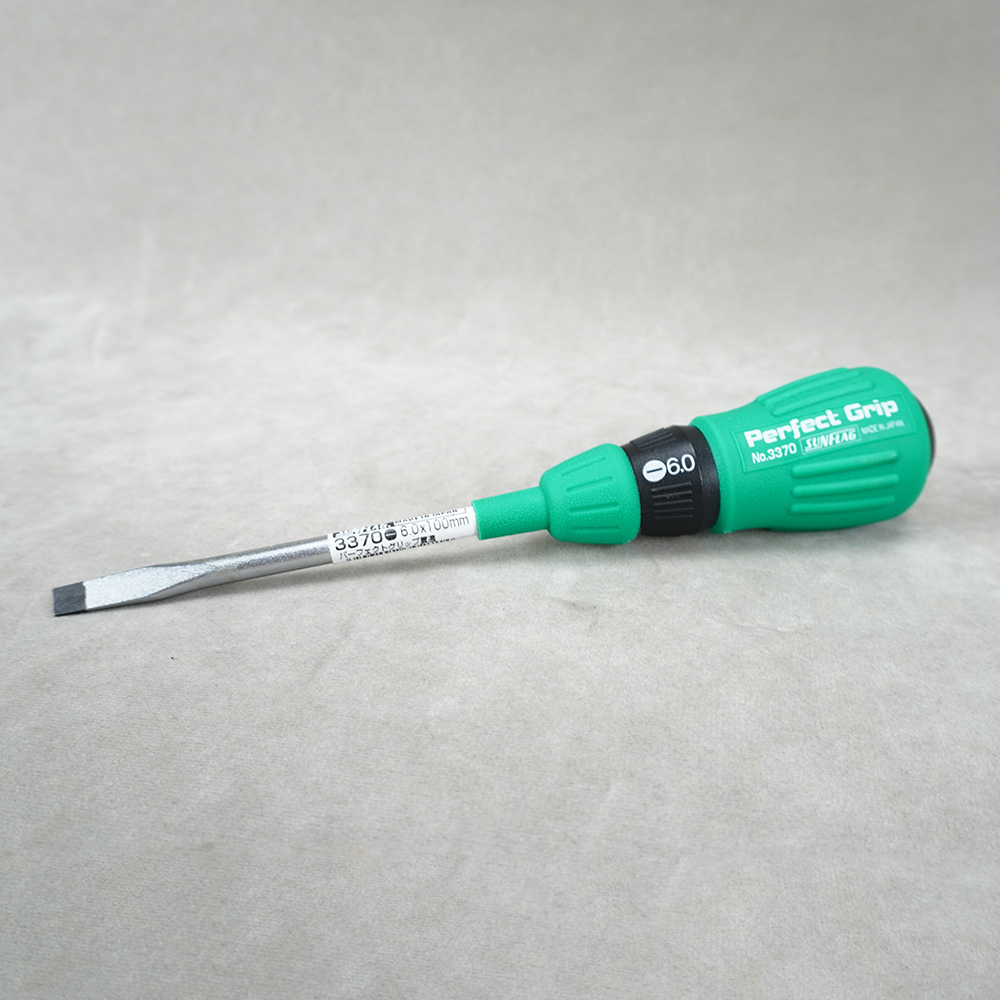SUNFLAG 新龜 【日本】貫通膠柄起子 一字 6 x 100mm (No.3370) - PChome 24h購物