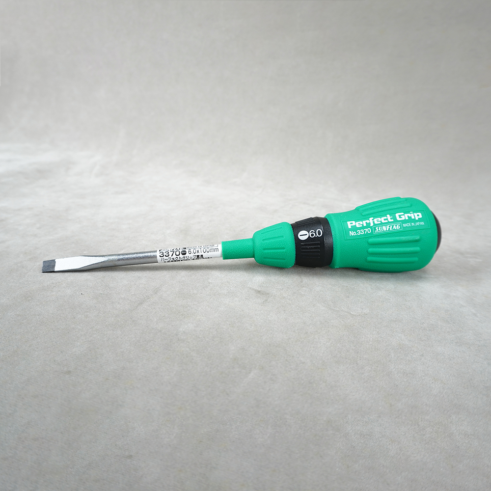 SUNFLAG 新龜 【日本】貫通膠柄起子 一字 6 x 100mm (No.3370) - PChome 24h購物